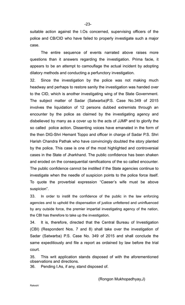 Bakoria fake encounter hc judgement | PDF