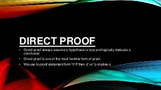 Direct proof full explanation | PPT
