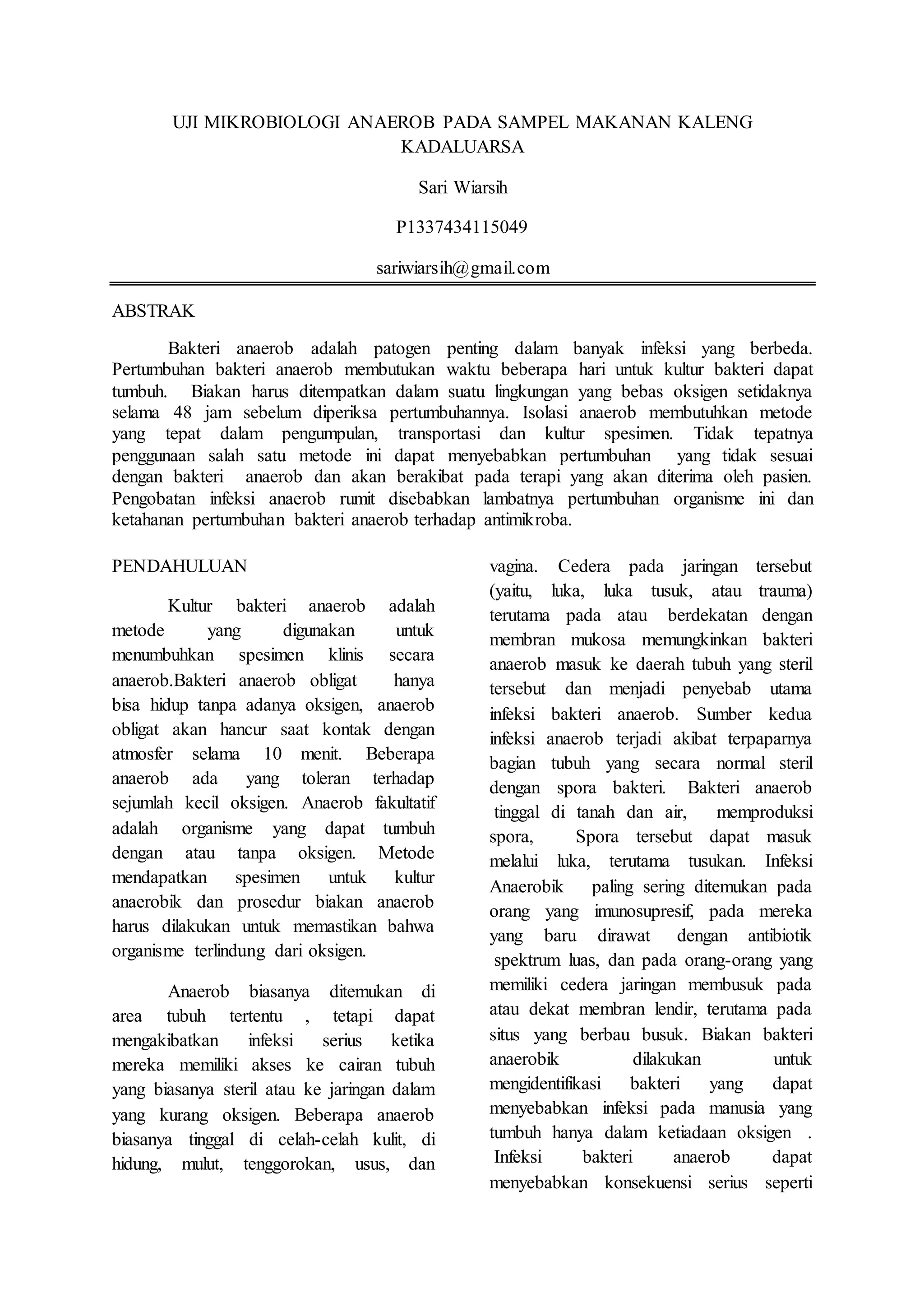 Bakteri anaerob | DOCX