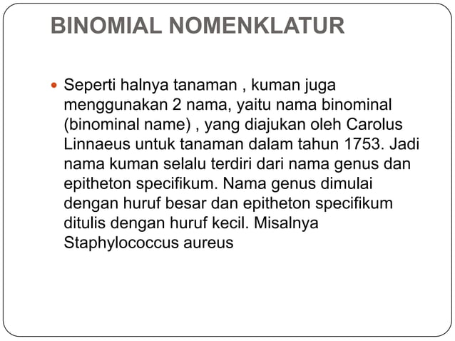 binomial nomenklatur | PPT