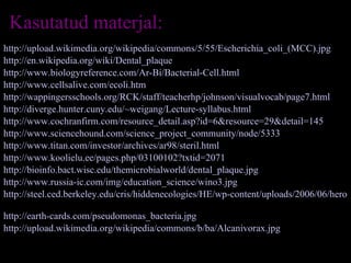 Bakterite paljunemine ja ainevahetus | PPT