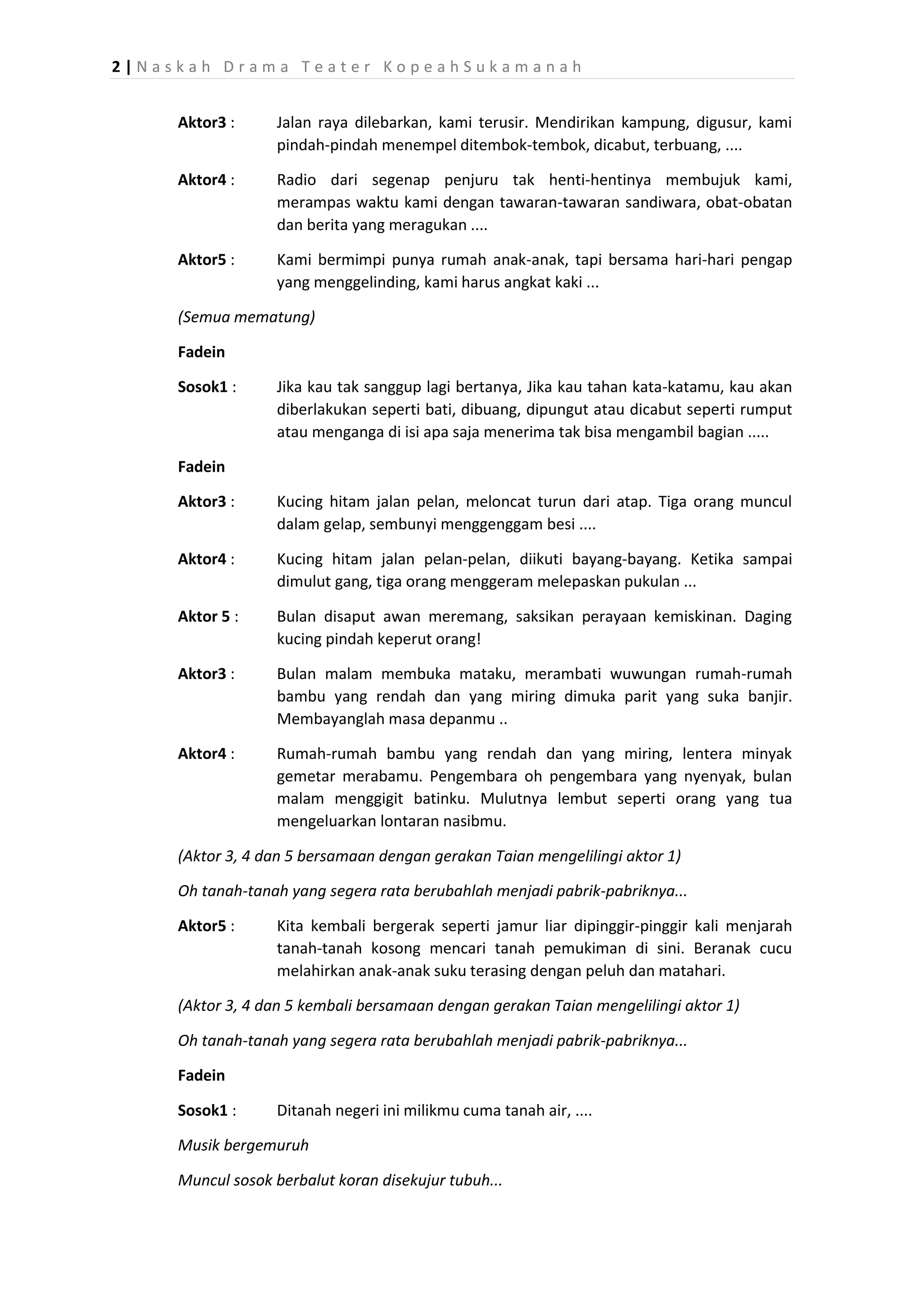 Bakti sosial (Naskah Drama Teater Kopeah S4) | DOCX