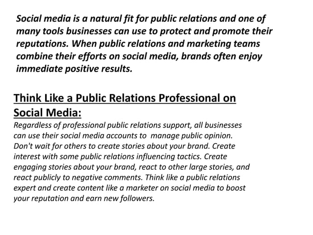 Public Relations and Social Media | PPTX