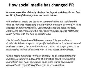 Public Relations and Social Media | PPTX