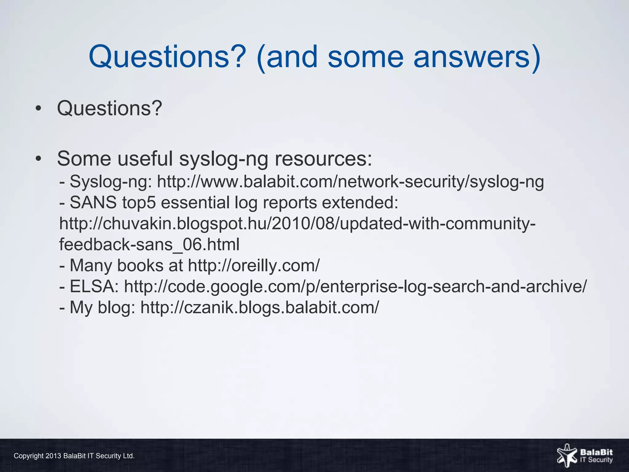 Why proper logging is important | PPTX