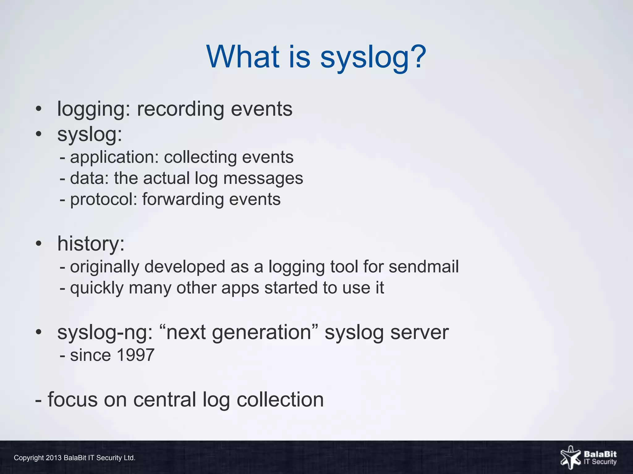 Why proper logging is important | PPTX