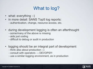 Why proper logging is important | PPTX