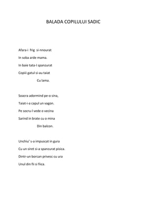 Balada copilului sadic | PDF