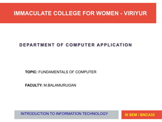 Dr.Balamurugan_Fundamentals_of_Computer.pptx | Computing | Technology ...