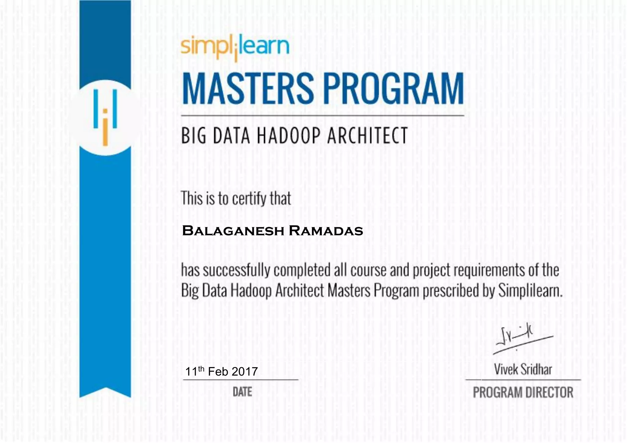 Balaganesh - Big Data Architect Master Program | PPT | Free Download