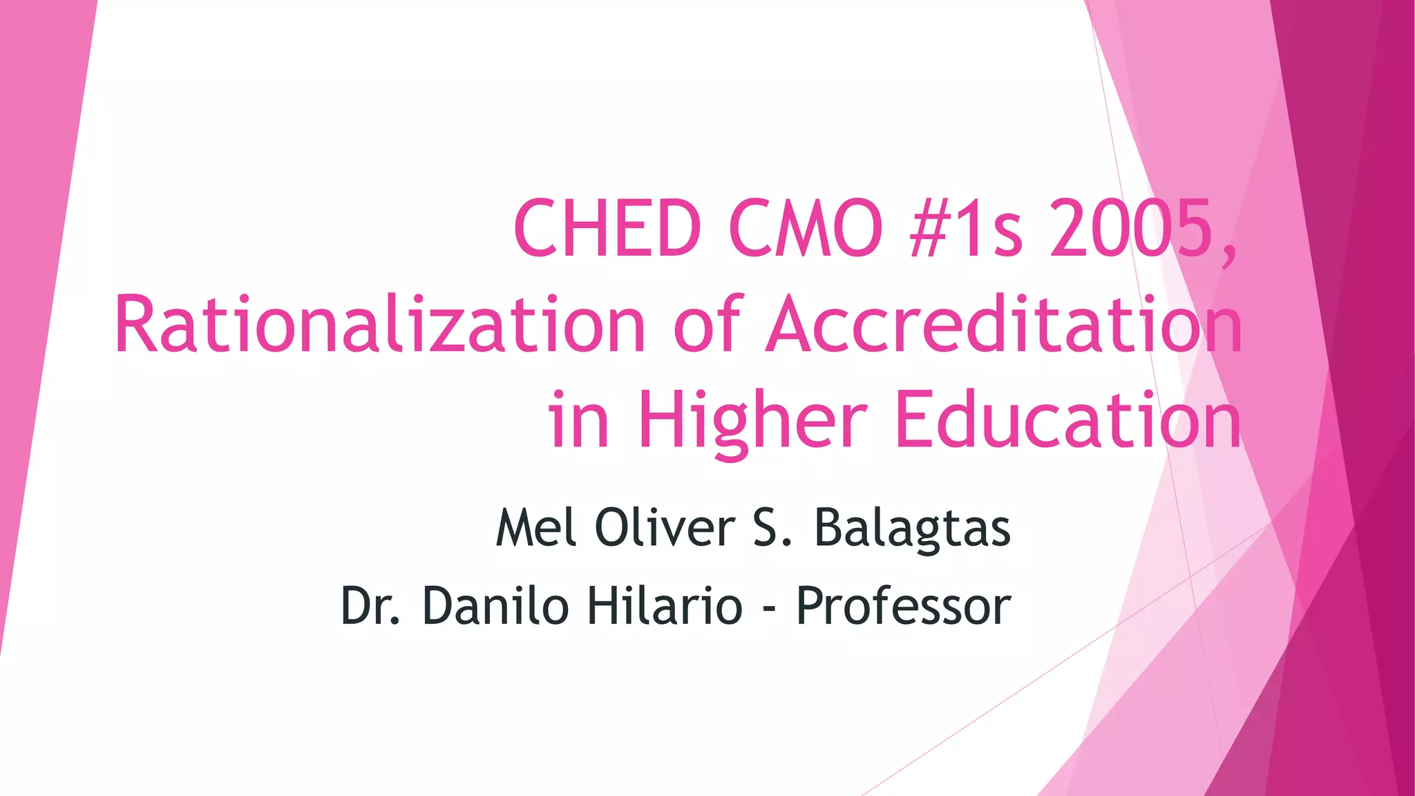 MAP 504 INTERNATIONALIZATION OF EDUCATION : CHED CMO #1S 2005 ...