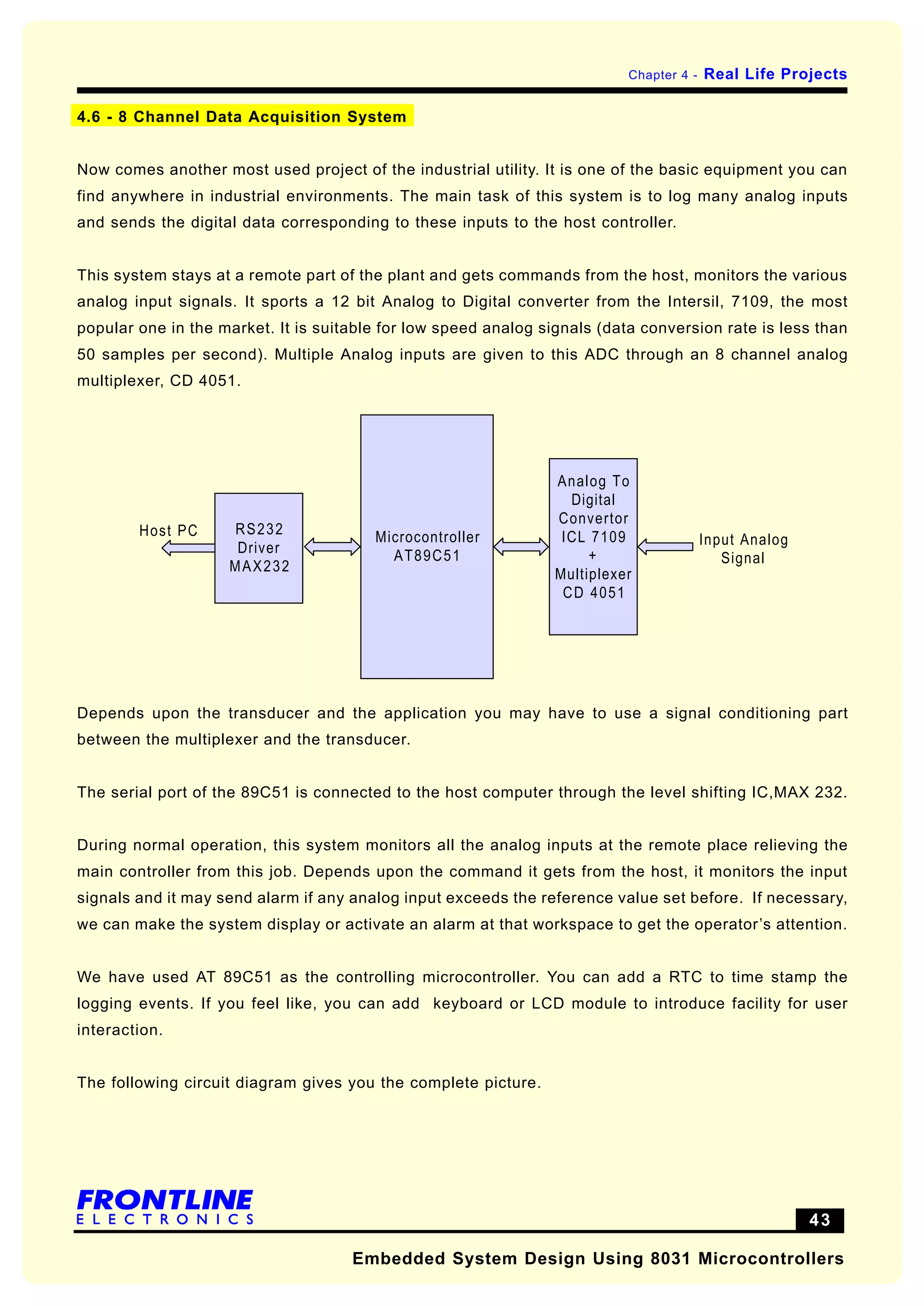 Balaji,frontline embedded system design using 8051 microcontrollers | PDF