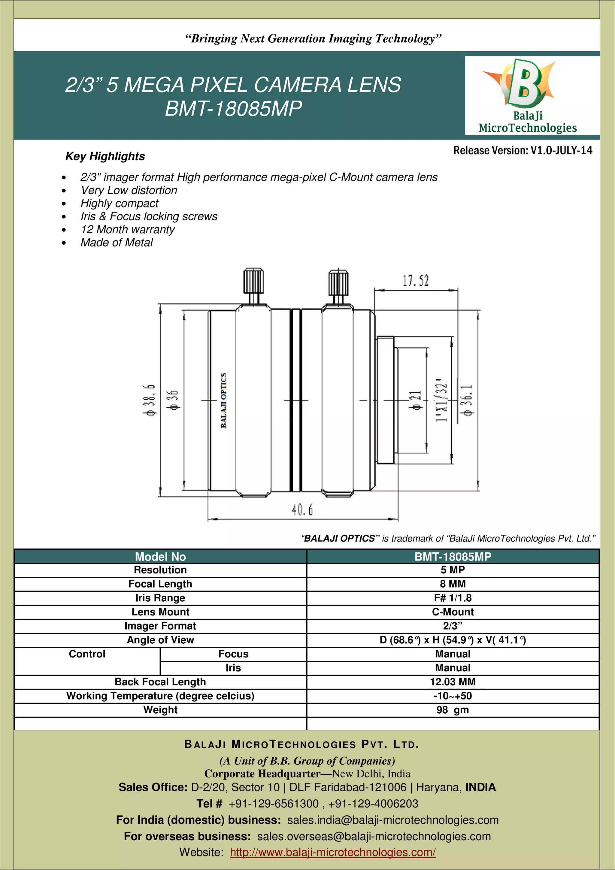 Bala ji microtechnologies_bmt-18085mp | PDF