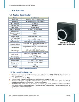 Bala ji microtechnologies cameralink line scan camera korea | PDF
