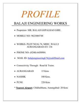Balaji profile | PDF