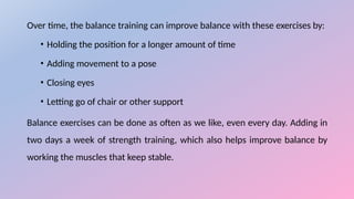 balance and balance training exercises for alderfly | PPTX