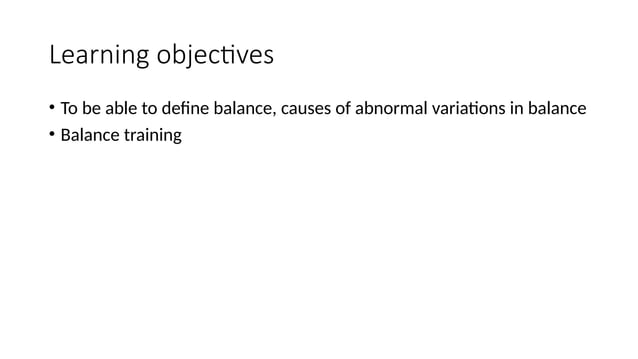 Balance training exercise therapy BPT 2nd year | PPTX