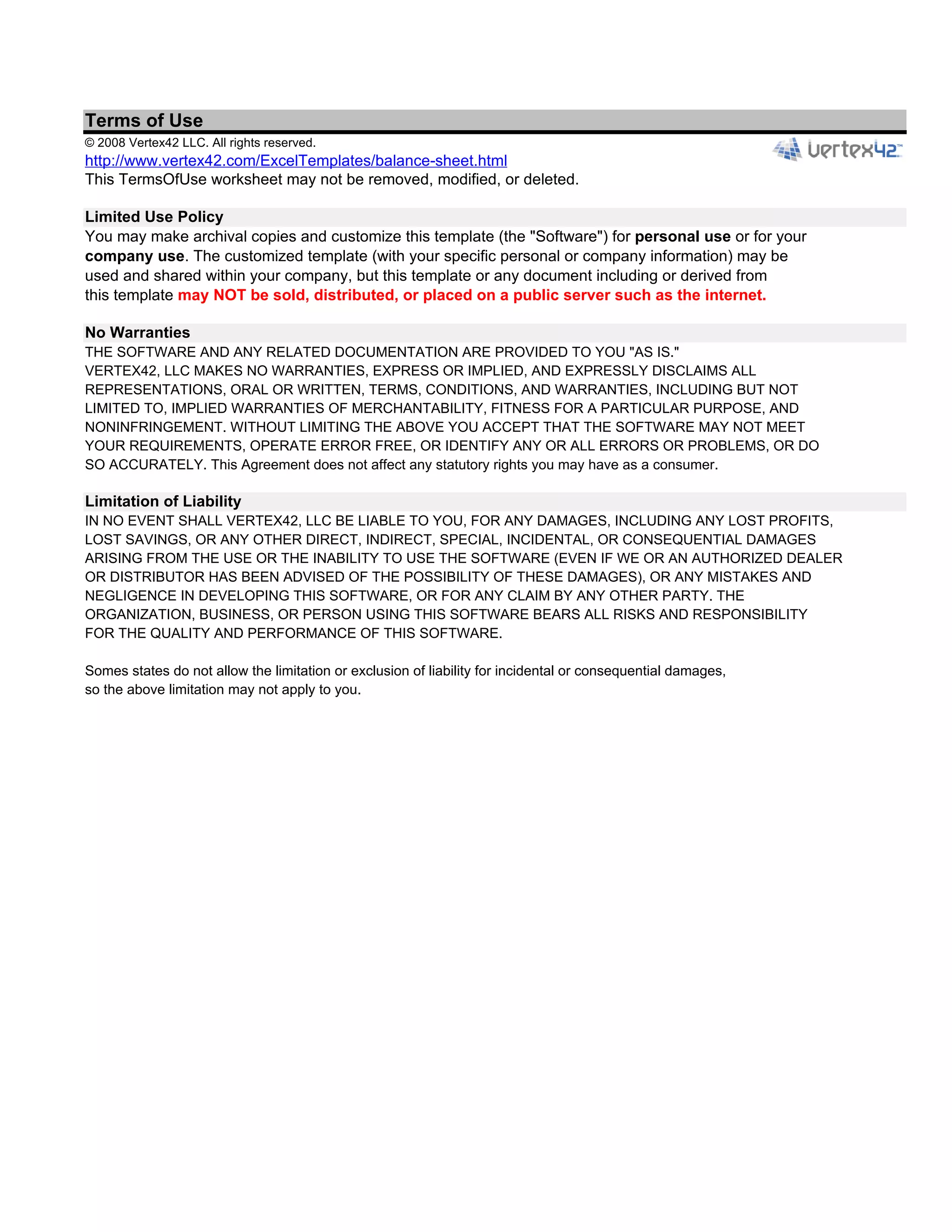 Balance Sheet L | XLS