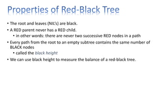 Balanced Tree (AVL Tree & Red-Black Tree) | PPTX