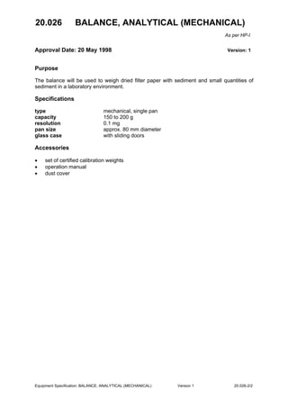 Balance analytical mechanical | PDF