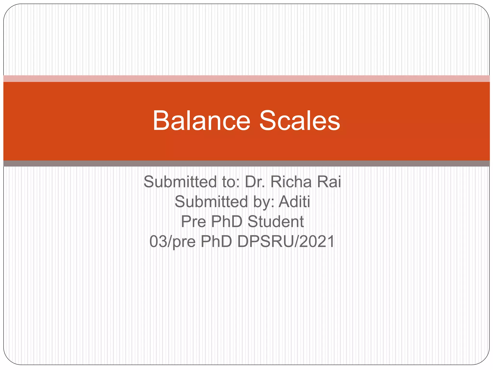 Balance assessment scales | PPTX