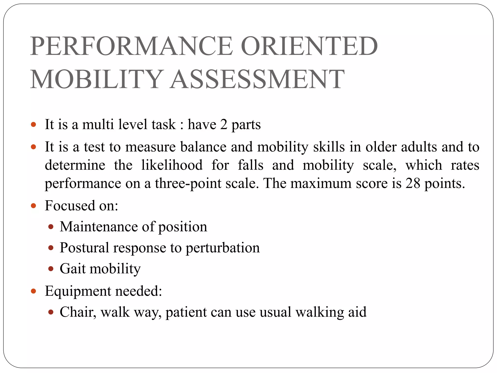 Balance assessment scales | PPTX