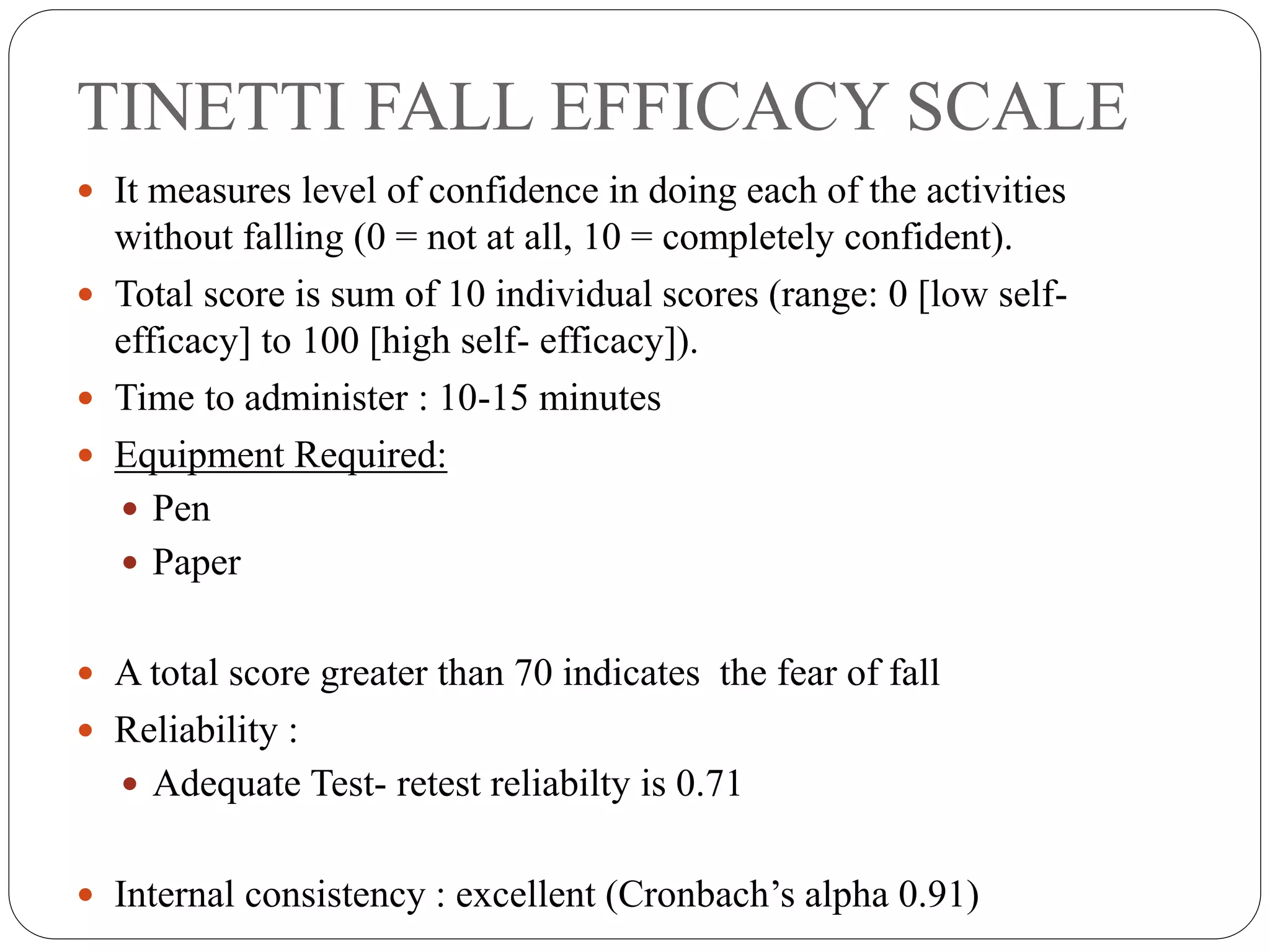Balance assessment scales | PPTX