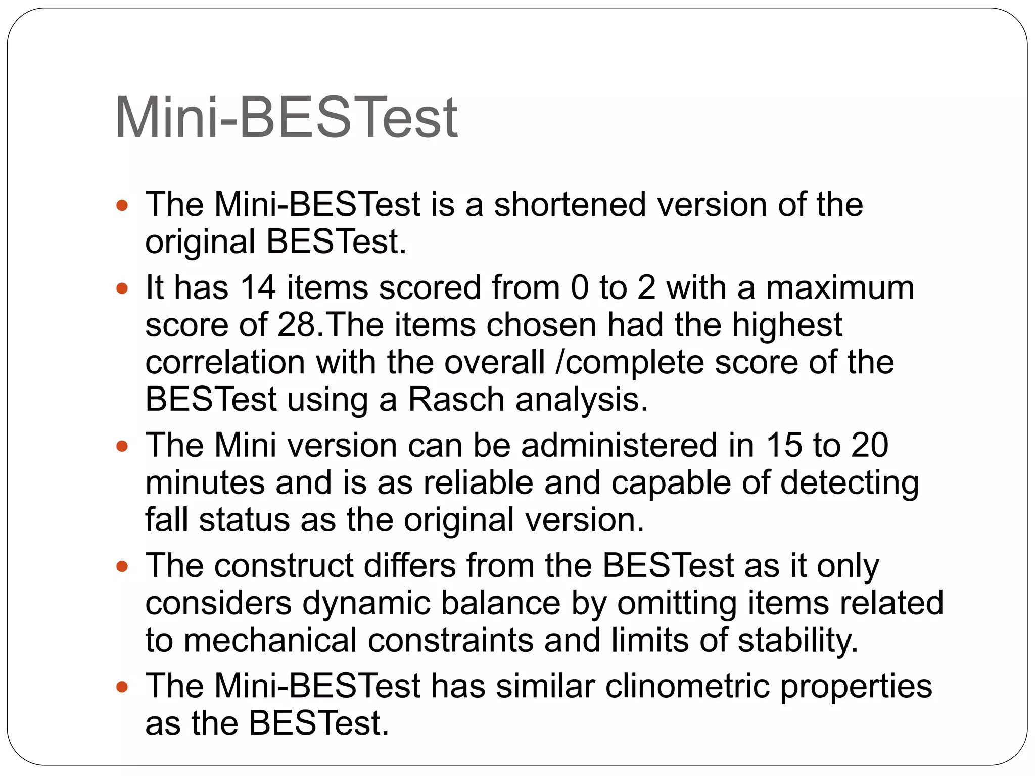 Balance assessment scales | PPTX