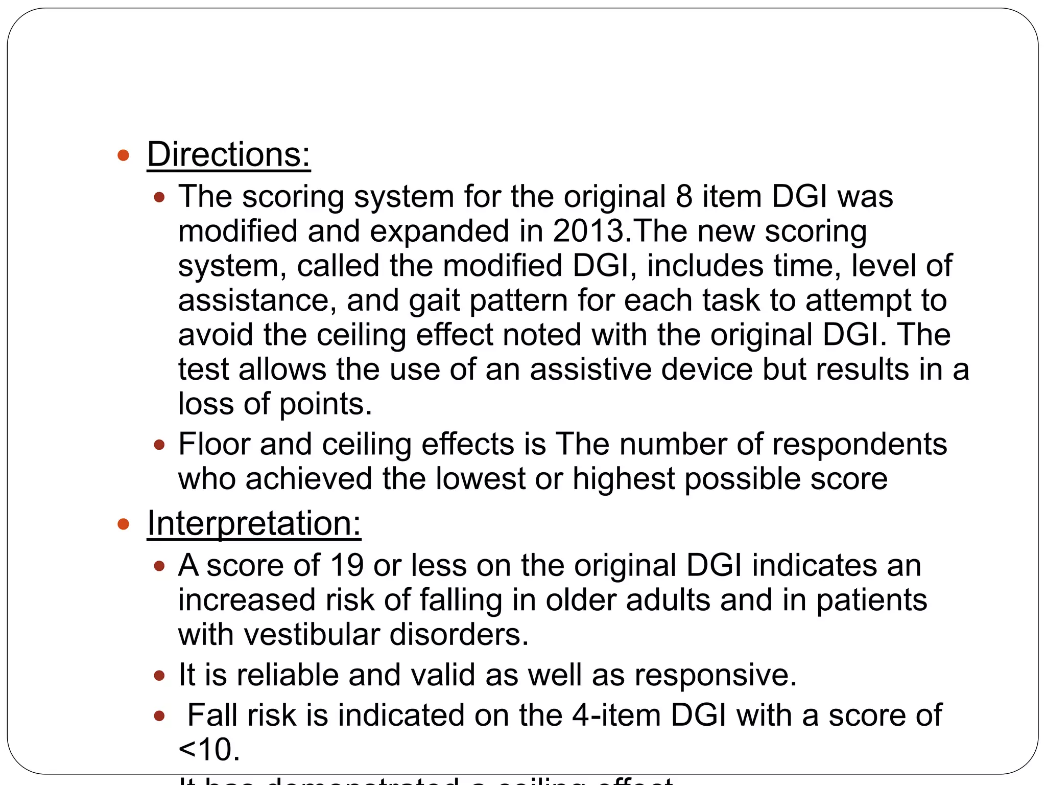 Balance assessment scales | PPTX