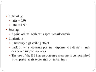 Balance assessment scales | PPTX