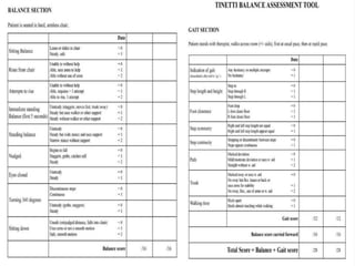 Balance assessment scales | PPTX