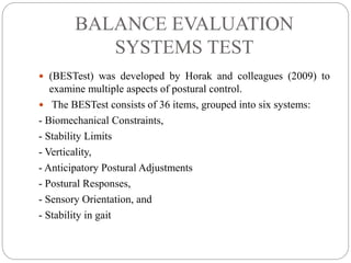 Balance assessment scales | PPTX