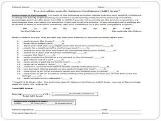 Balance assessment scales | PPTX