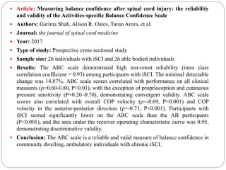 Balance assessment scales | PPTX