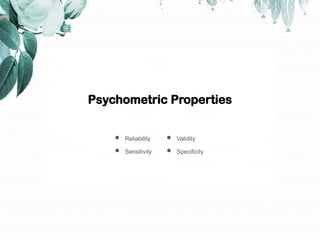 Balance Assessment tools and its Psychometric Properties | PPTX