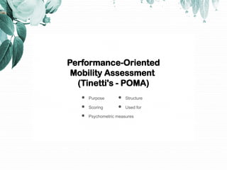 Balance Assessment tools and its Psychometric Properties | PPTX