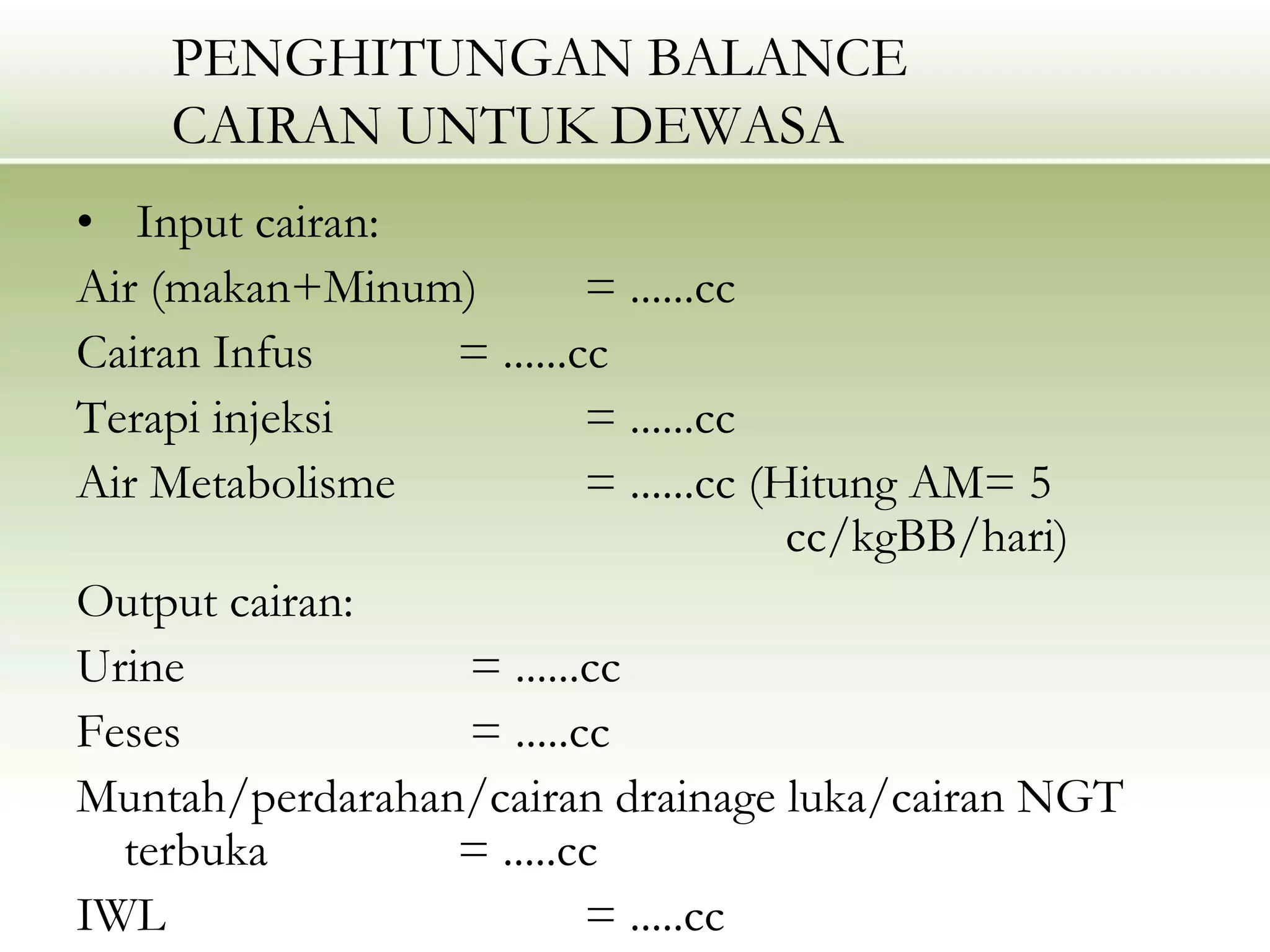 Balance cairan | PPTX