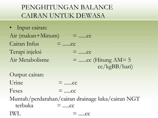 Balance cairan | PPTX