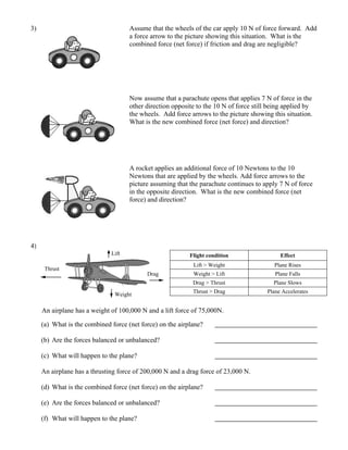 Balanced and-unbalanced-forces-worksheet | PDF