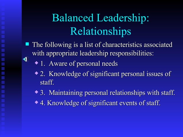 Balanced Leadership Relationship | PPT | Family and Relationships