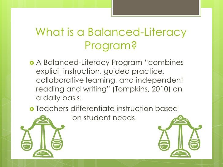 Balanced literacy reading program