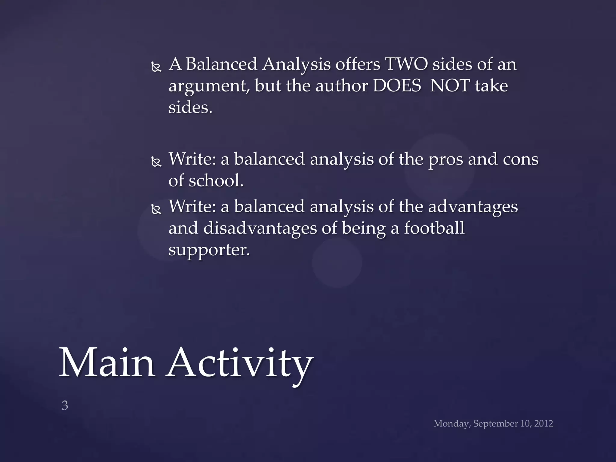 Balanced analysis | PPTX