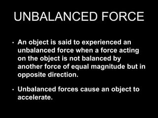 Balanced and unbalanced force | PPTX