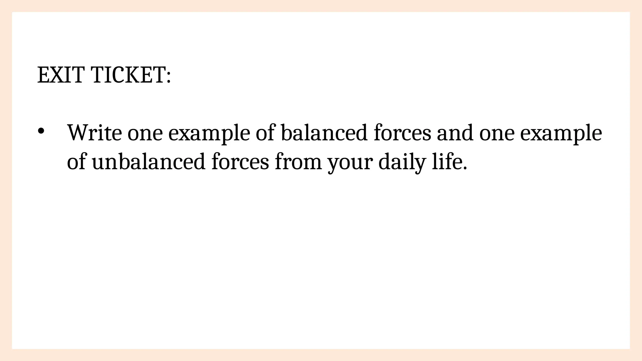 BALANCED AND UNBALANCED FORCE grade 7 physics | PPTX