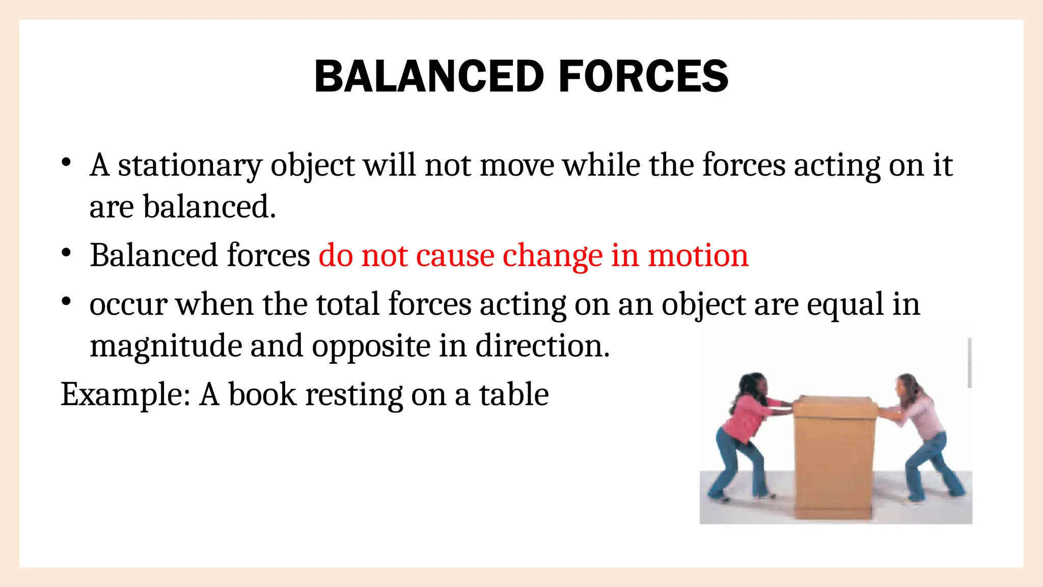BALANCED AND UNBALANCED FORCE grade 7 physics | PPTX