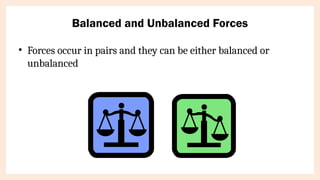 BALANCED AND UNBALANCED FORCE grade 7 physics | PPTX