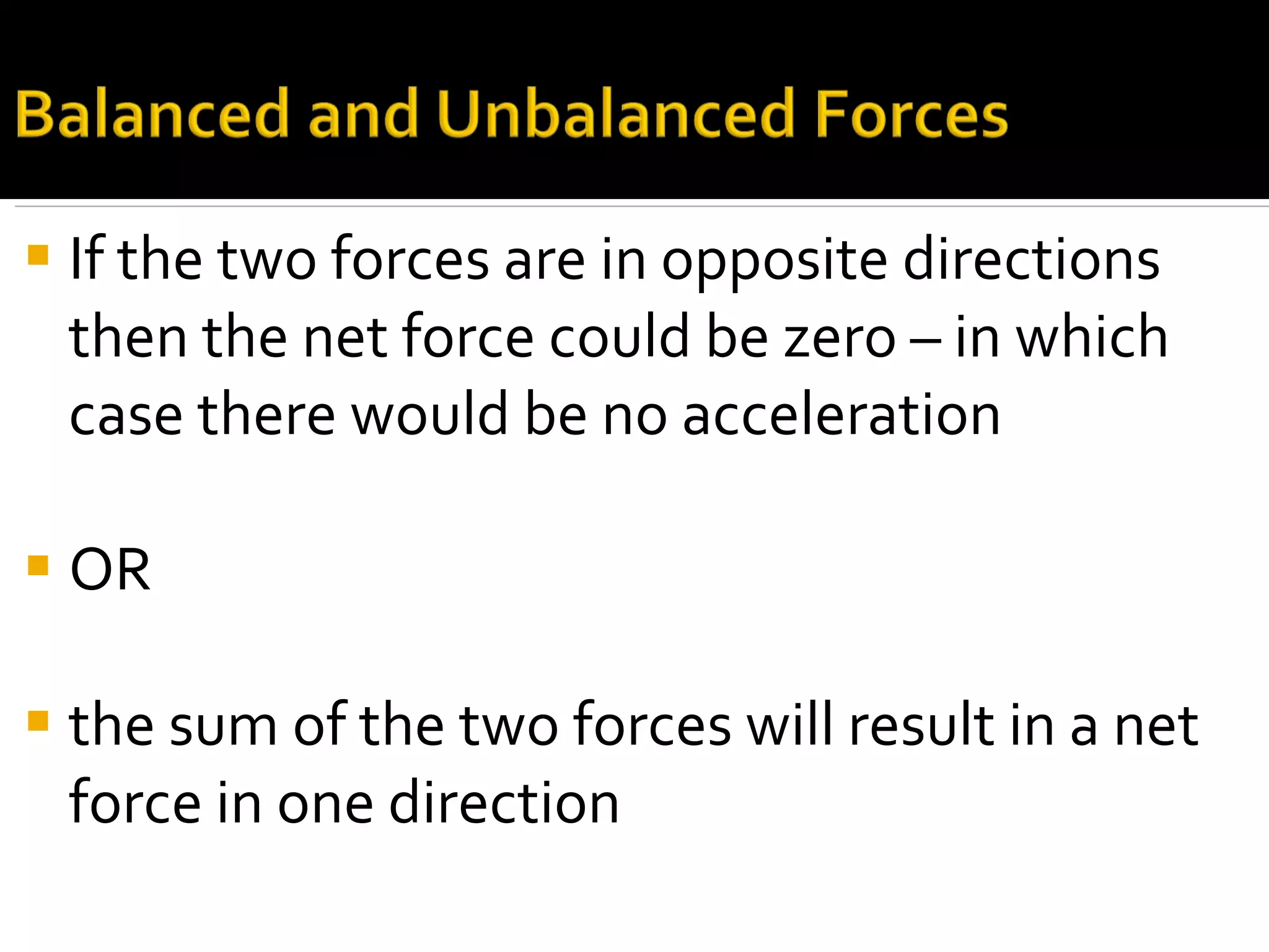 Balanced and Unbalanced Forces | PPT