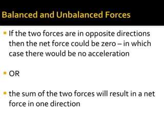Balanced and Unbalanced Forces | PPT