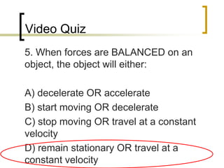 Balanced and Unbalanced Forces.ppt | Physics | Science