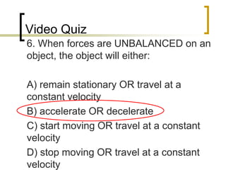 Balanced and Unbalanced Forces.ppt | Physics | Science